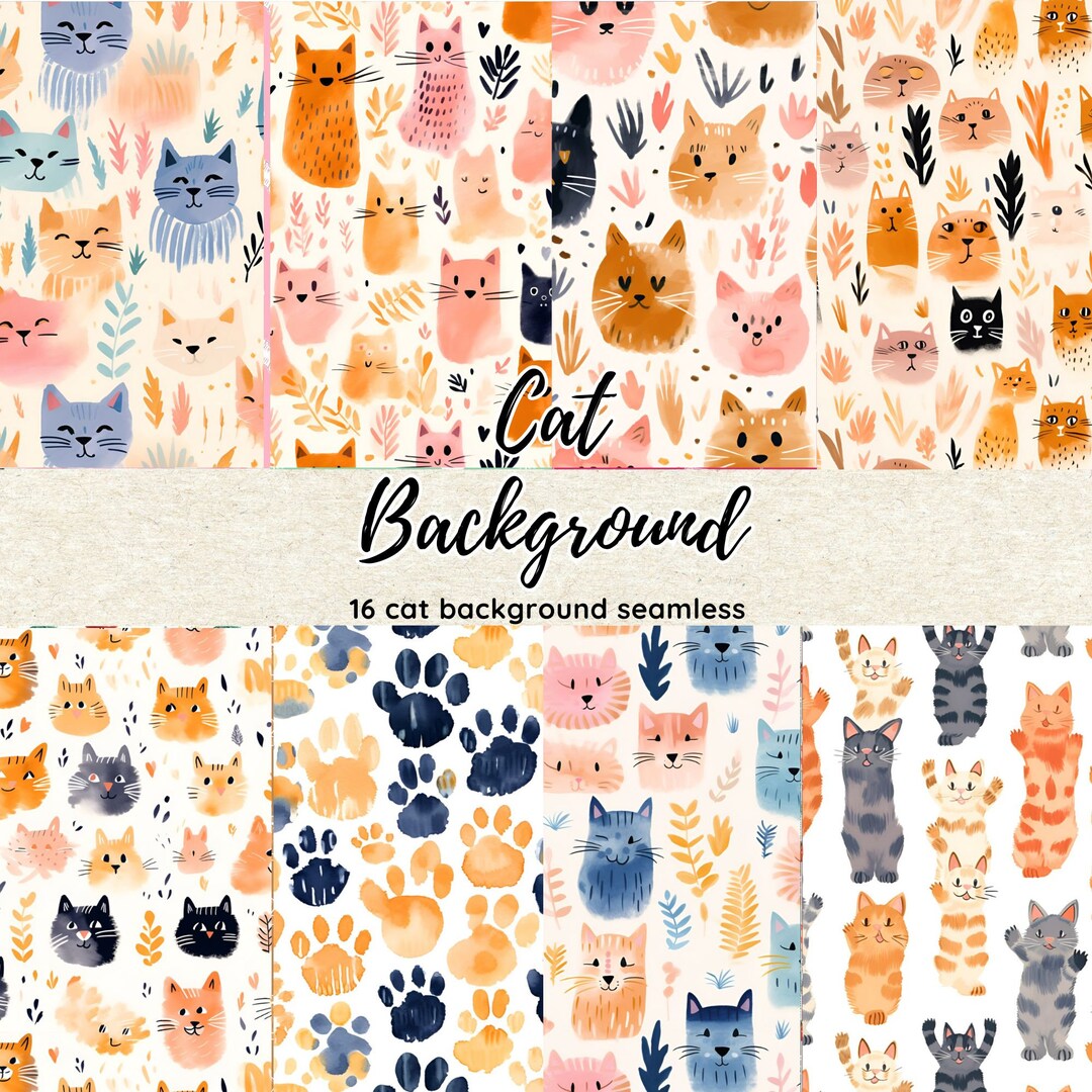 Cat Background Cute Cat Wallpapers Adorable Cat Pattern for Home Decor ...