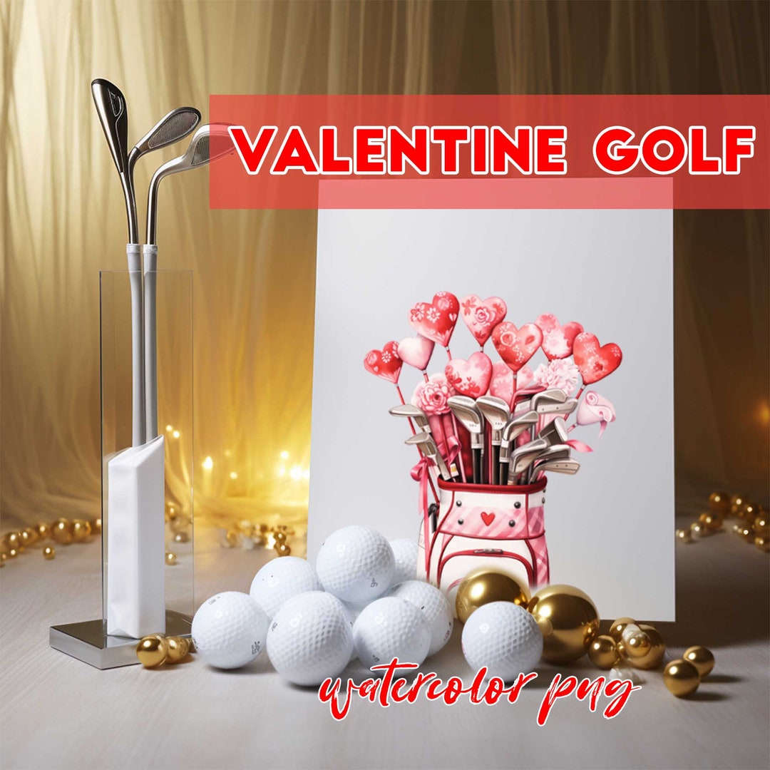 Golf Valentine Heart Shaped Golf Ball Clipart Unique Love Themed ...