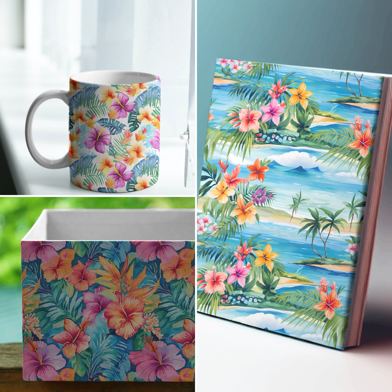 Hawaii Hibiscus Flower Floral Background Watercolor Flower Painting ...