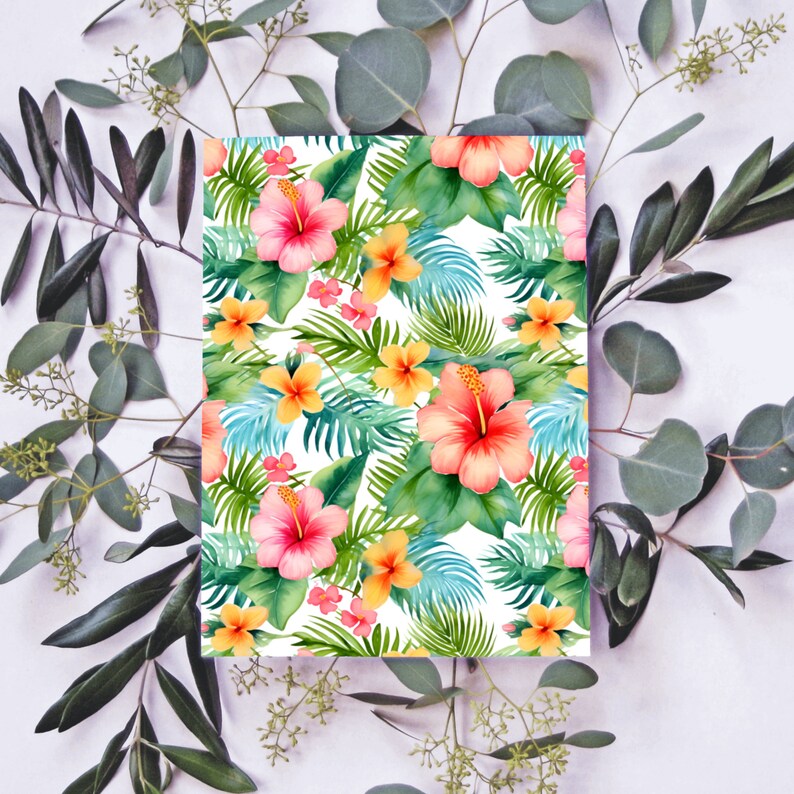 Hawaii Hibiscus Flower Floral Background Watercolor Flower Painting ...