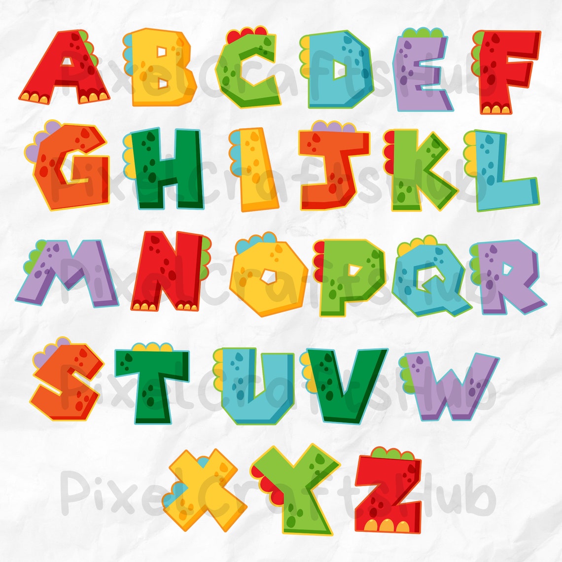 Dino Letter Alphabet Font Dinosaur Theme Clipart PNG JPG Commercial Use ...