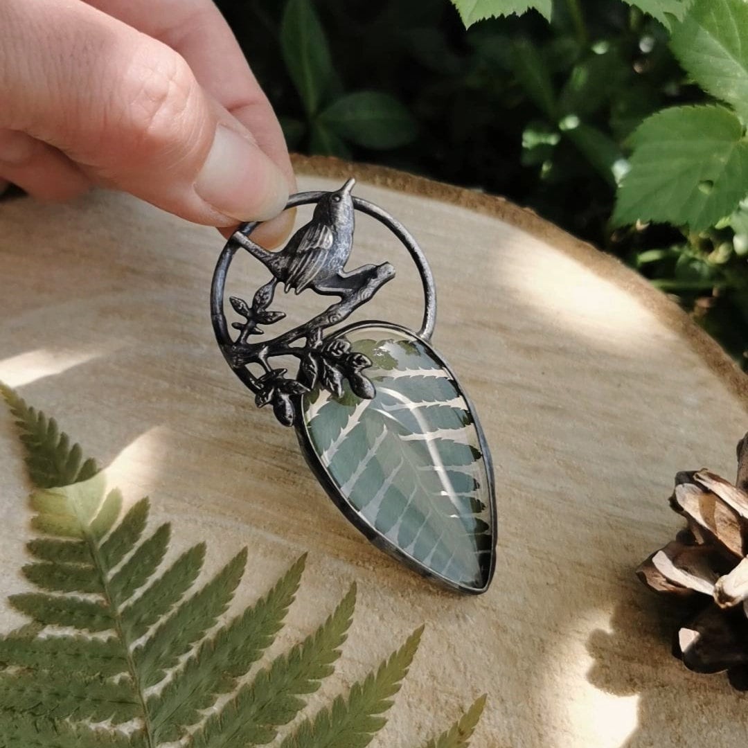 Real Fern Pendant, Cottagecore Pendant, Pressed Flower, Forest Woodland ...