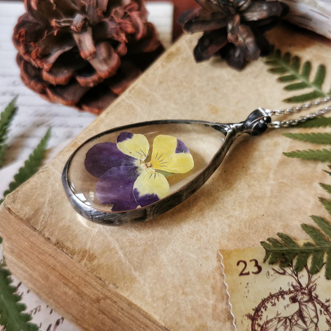 Cottagecore Jewelry Gift, Real Plant Jewelry, Stained Glass Terrarium ...