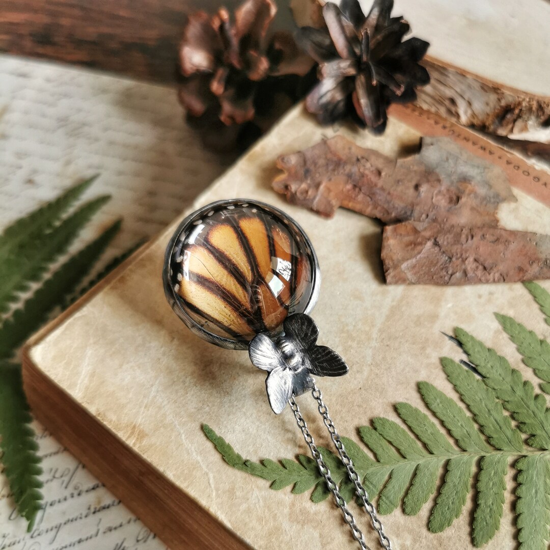 Real Butterfly Wing Necklace, Cottagecore Necklace, Nature Inspired ...