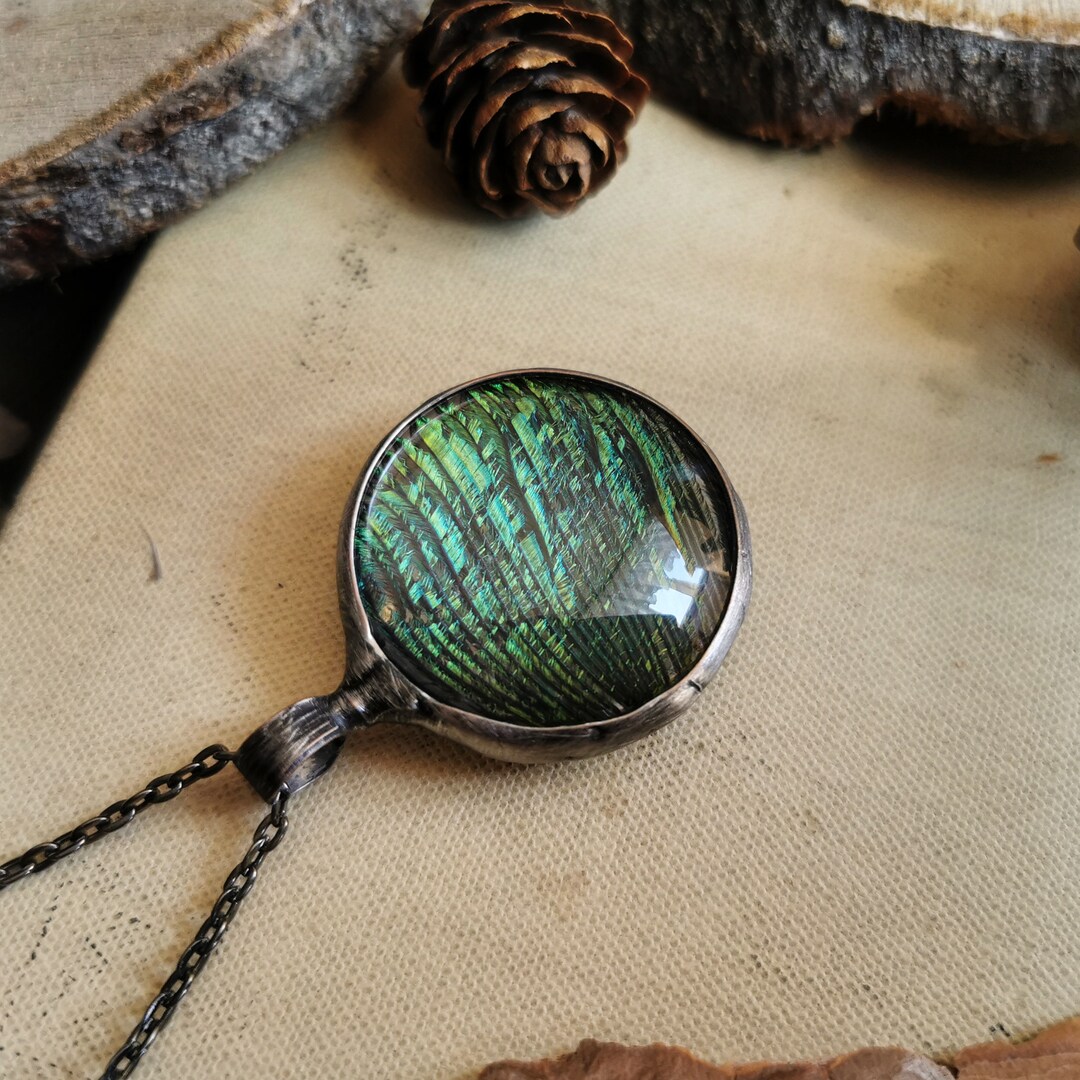 Cottagecore Jewelry, Peacock Feather Necklace, Nature Inspired Jewelry ...