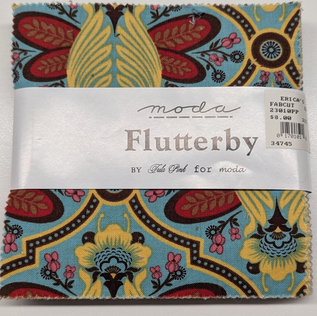 OOP Tula Pink Flutterby Moda Fabric Charm Pack 40pc 5" Squares - Etsy