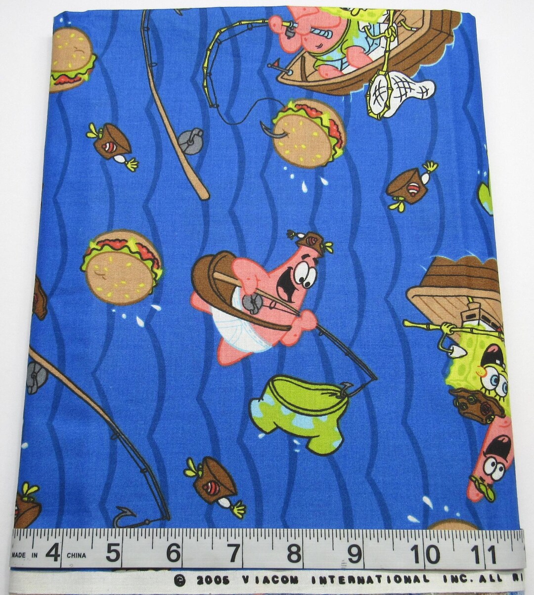 Vintage 2005 Spongebob Squarepants/patrick Star 1.25 Yards Cotton Sew ...