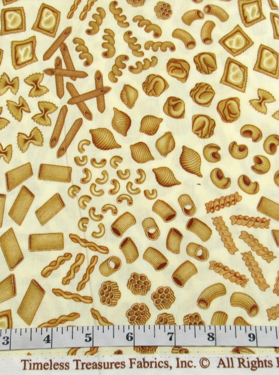 2006 Pasta Shapes Timeless Treasures Cotton Sew Quilt Craft Fabrics BTY ...