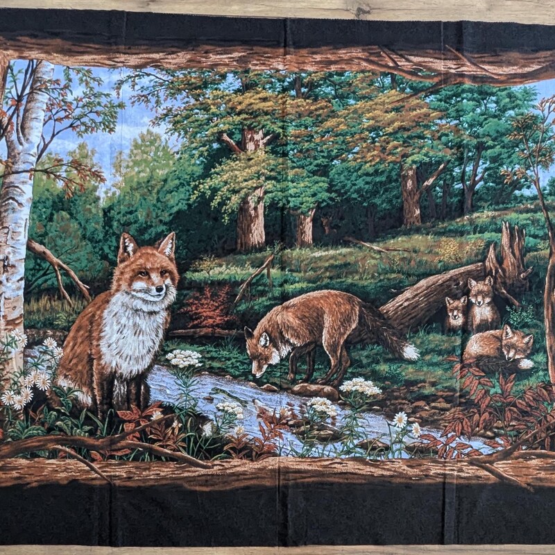 Fuchsfamilie stoff - Etsy.de