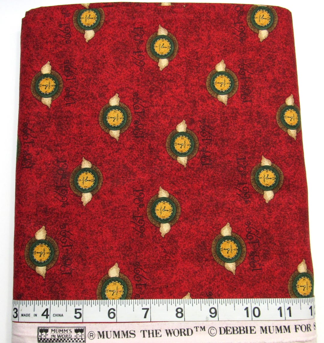 Vintage Time Flies BTY (36"x44") Debbie Mumm 10 Yr Anniversary South ...