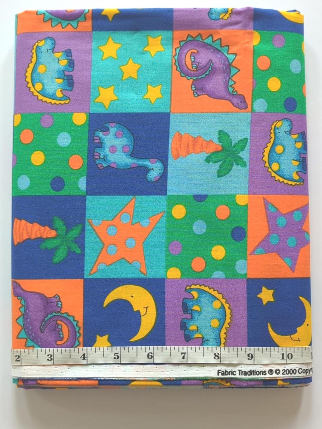 Vintage 2000 Cheater Print Dinosaurs/moon BTY (36"x44") Fabric ...