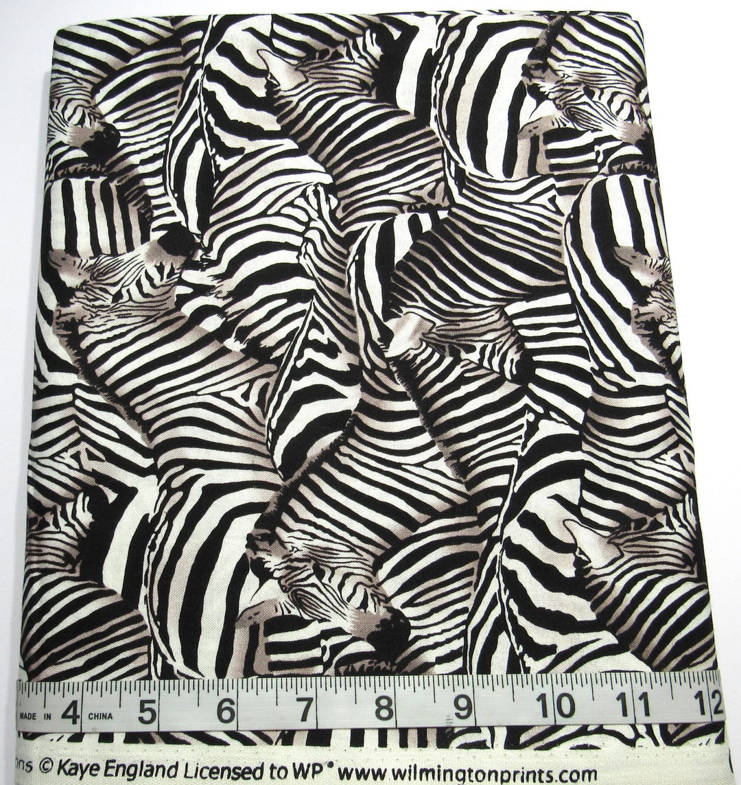 African Zebra Print Cotton Fabric: Kaye England Wilmington Prints BTY ...
