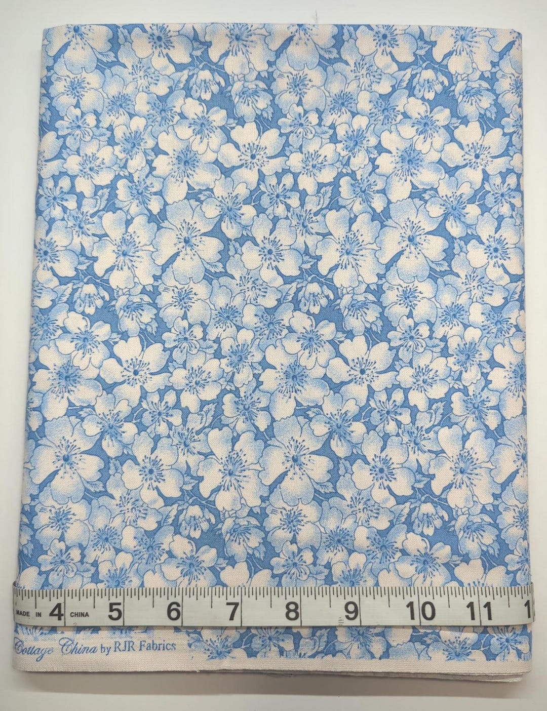Cottage China Cornflower Blue BTY (36"x44") RJR Cotton Sew Quilt Craft ...