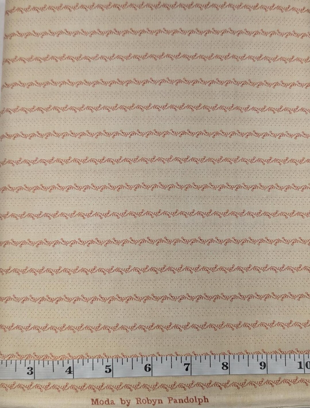 Vintage Robyn Pandolph Moda Fabric BTY Mottled Beige Background With ...