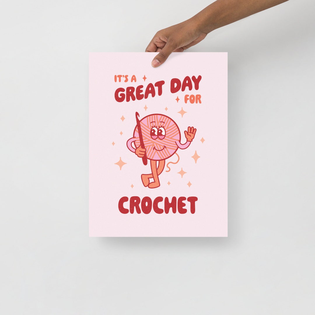 Retro Crochet Mascot Poster 30 X 40 Cm Wall Art - Etsy