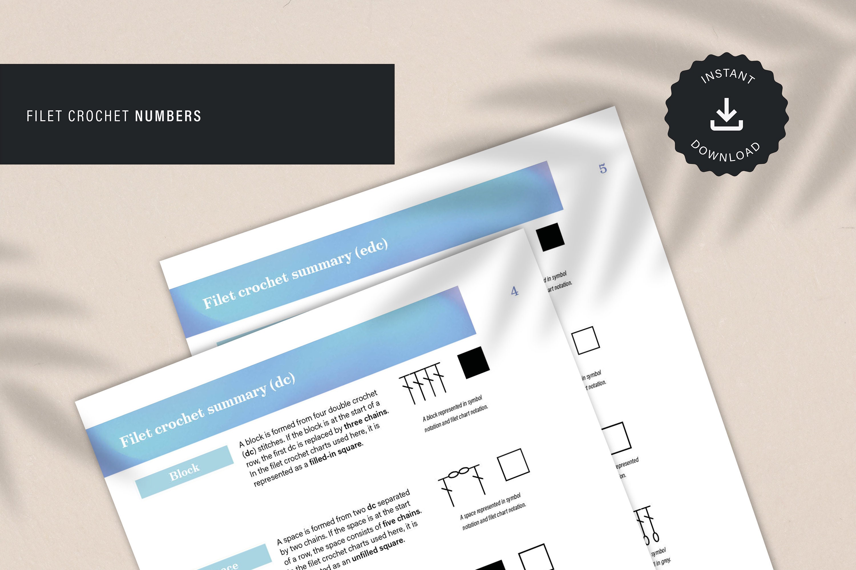 Vintage Filet Crochet Numbers | Ebook - Etsy