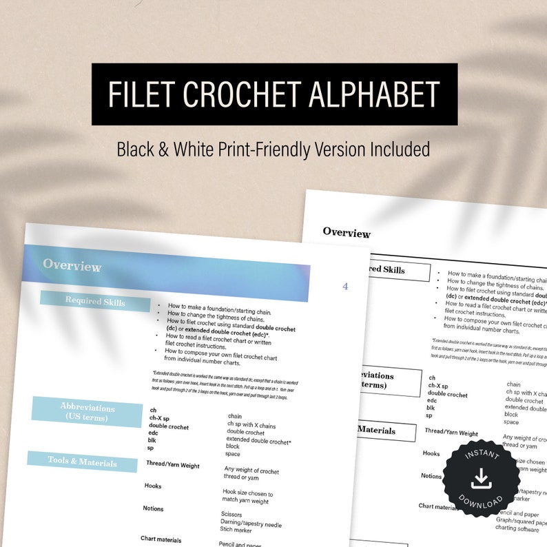 Vintage Filet Crochet Alphabet Letters | Crochet Charts | PDF Digital ...