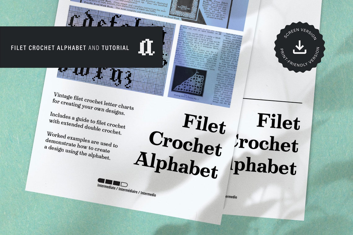 Vintage Filet Crochet Alphabet and Tutorial - Etsy