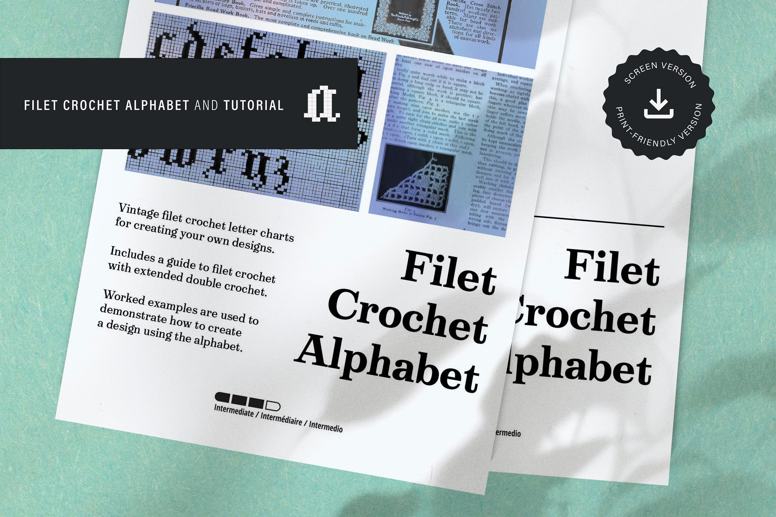 Vintage Filet Crochet Alphabet and Tutorial - Etsy