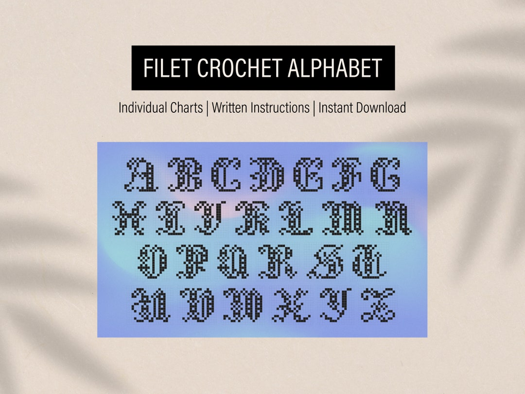 Vintage Filet Crochet Alphabet Letters | Crochet Charts | PDF Digital ...