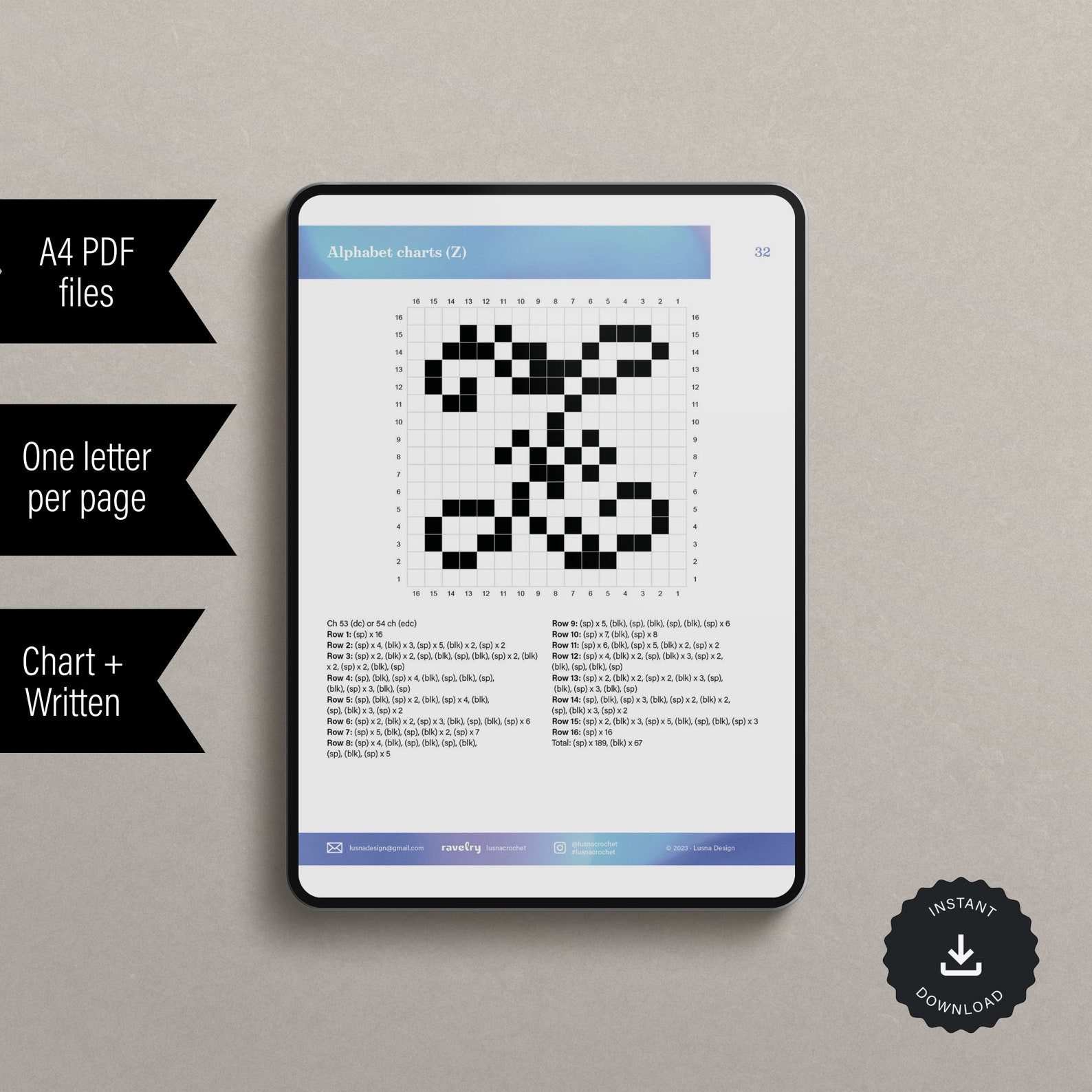 Vintage Filet Crochet Alphabet Letters | Crochet Charts | PDF Digital ...