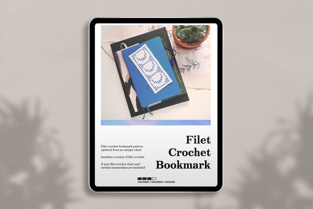 Filet Crochet Bookmark PDF Pattern - Etsy