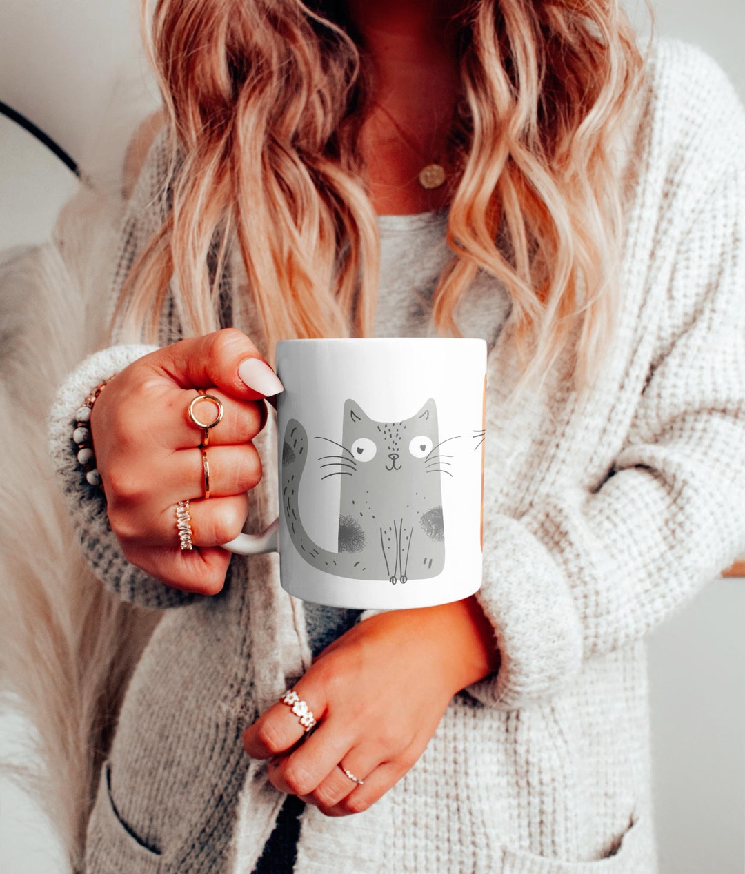 Cat Cartoon Mug, Cats Mug, Cat Gift Mug, Cat Gift, Cat Lover Gift, Cat ...