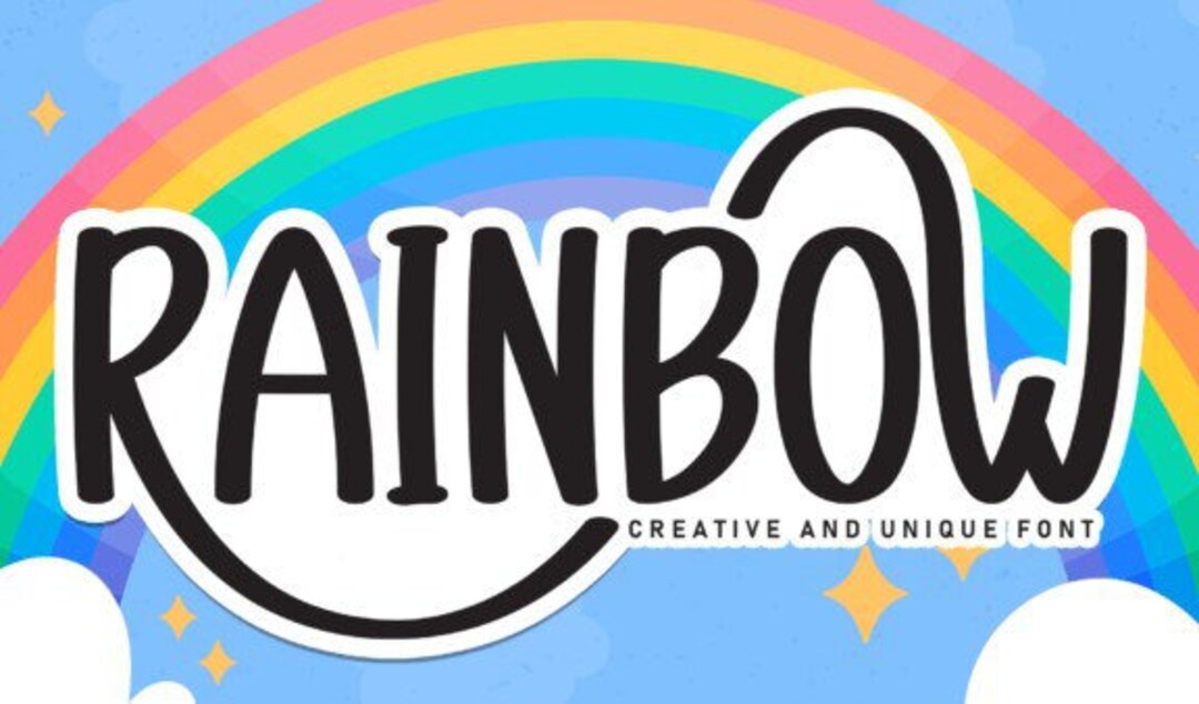 Rainbow Font, Sans Serif Fonts, Classy Fonts, Handwritten Font, Luxury ...