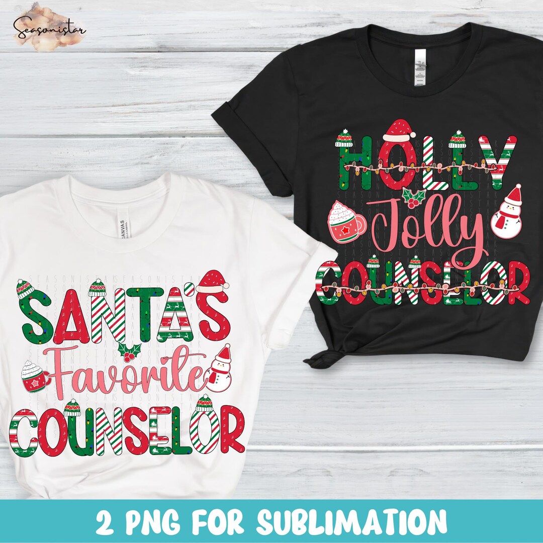 Holly Jolly Counselor Boho PNG, Santa's Favorite Counselor Christmas ...
