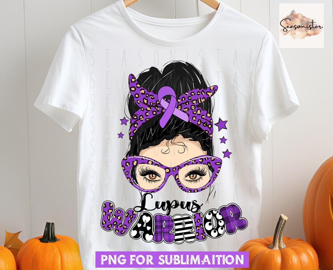 Lupus Awareness Png, Lupus Awareness Messy Bun Sublimation Design ...