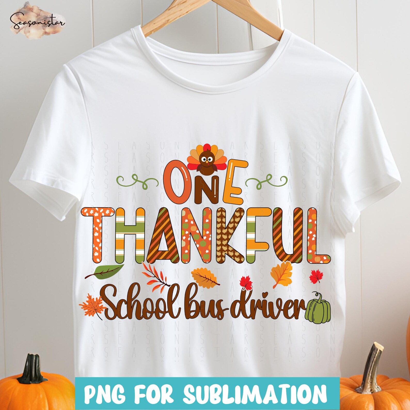 One Thankful School Bus Driver PNG, Festive Holiday School Bus Driver ...