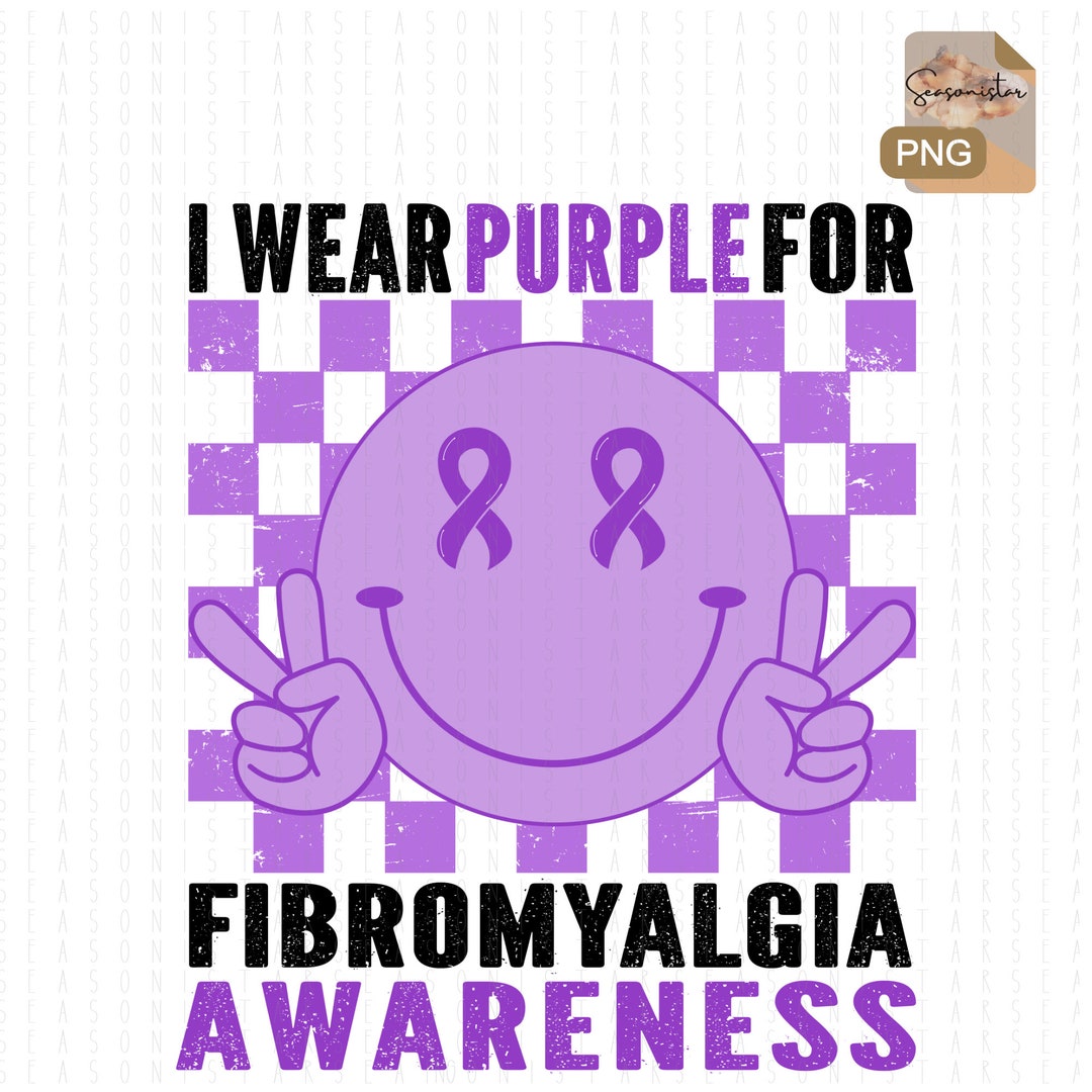 Fibromyalgia Awareness Purple Ribbon PNG Digital Peace Sign Art Support ...