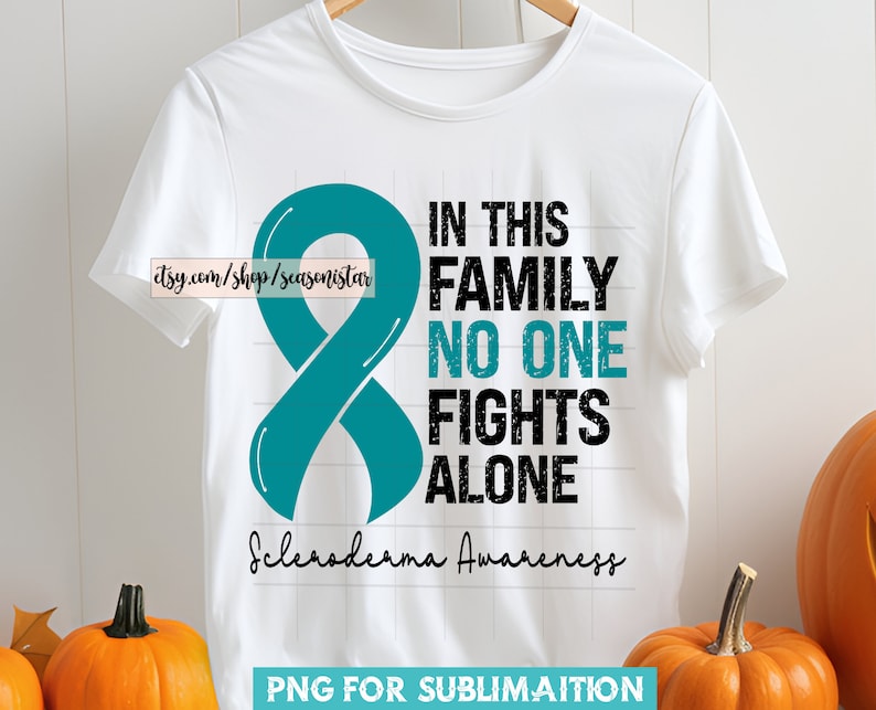 Scleroderma Awareness Teal Ribbon PNG: Family Support (digital Download ...