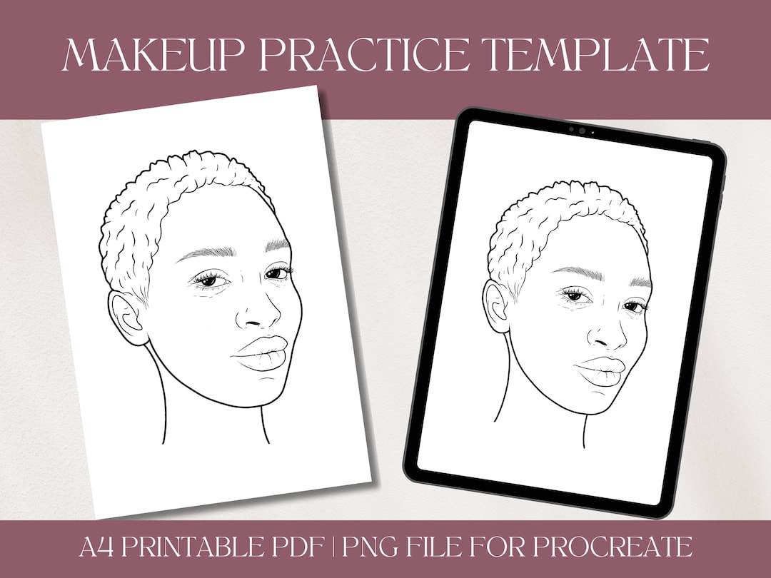 Makeup Practice Sheet | Makeup Face Chart | PDF File | PNG File ...