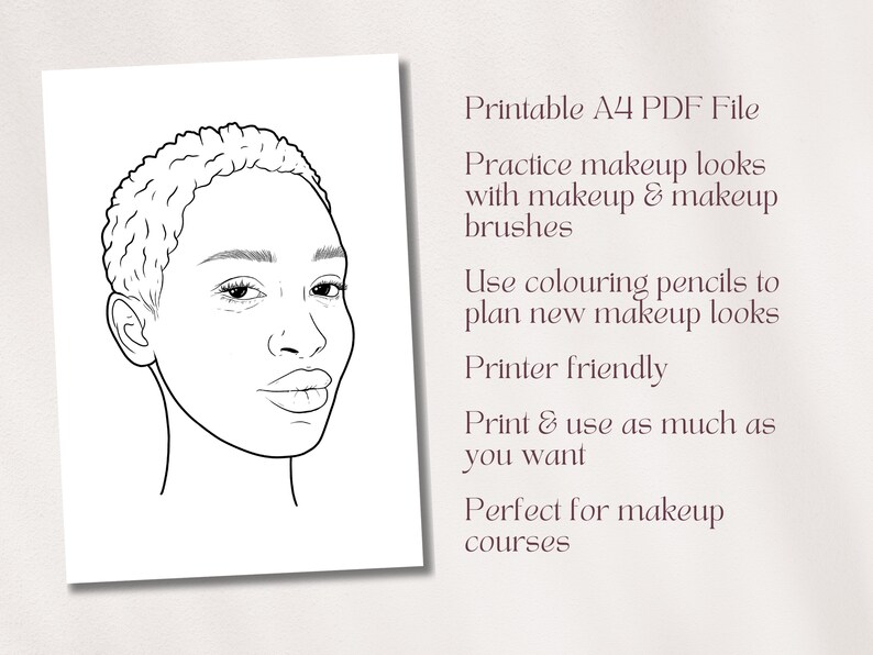 Makeup Practice Sheet | Makeup Face Chart | PDF File | PNG File ...