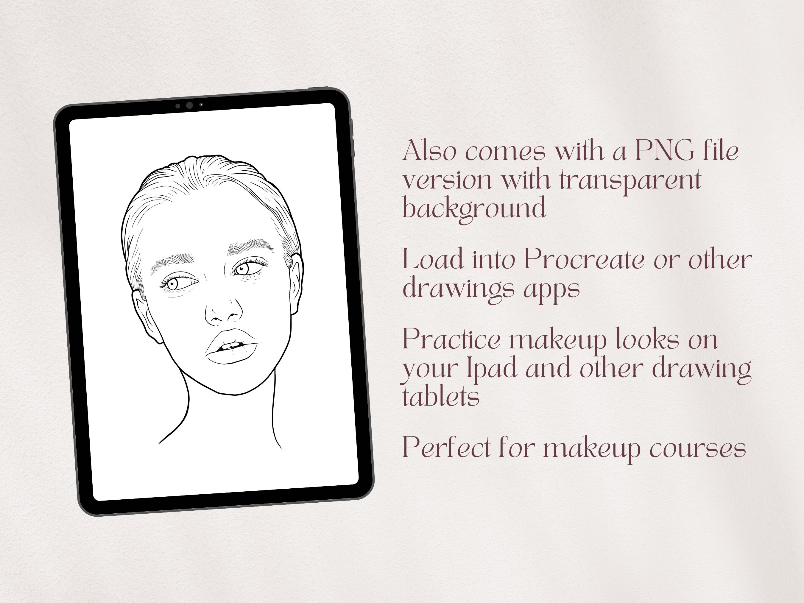 Makeup Practice Sheet | Makeup Face Chart | PDF File | PNG File ...