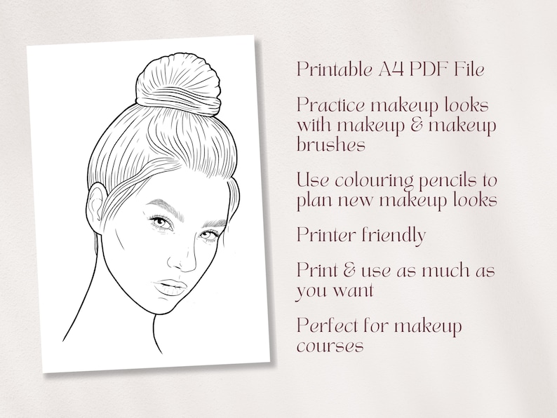 Makeup Practice Sheet | Makeup Face Chart | PDF File | PNG File ...