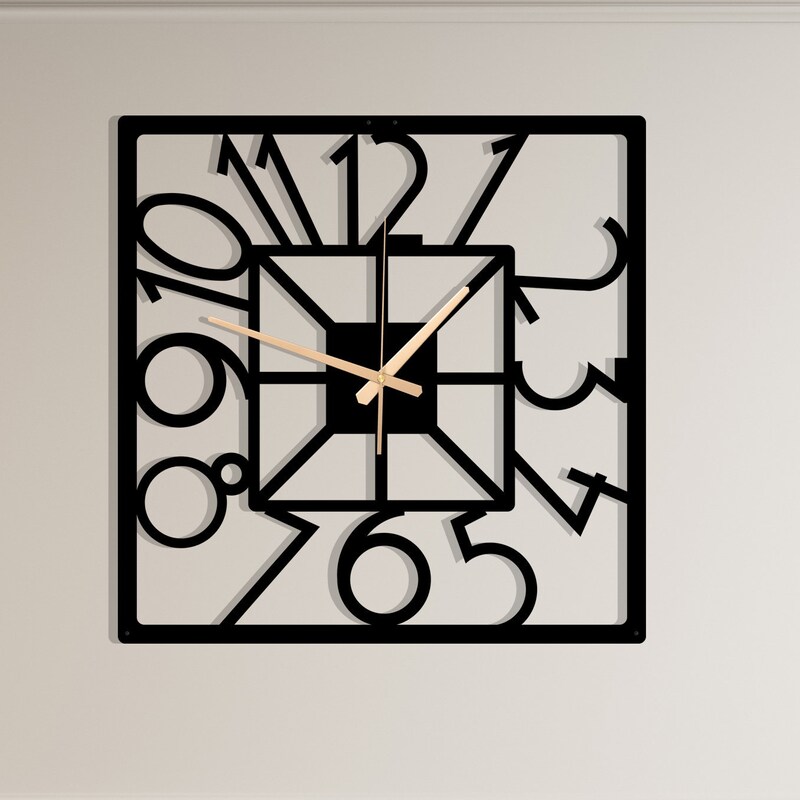 Square Wall Clock - Etsy