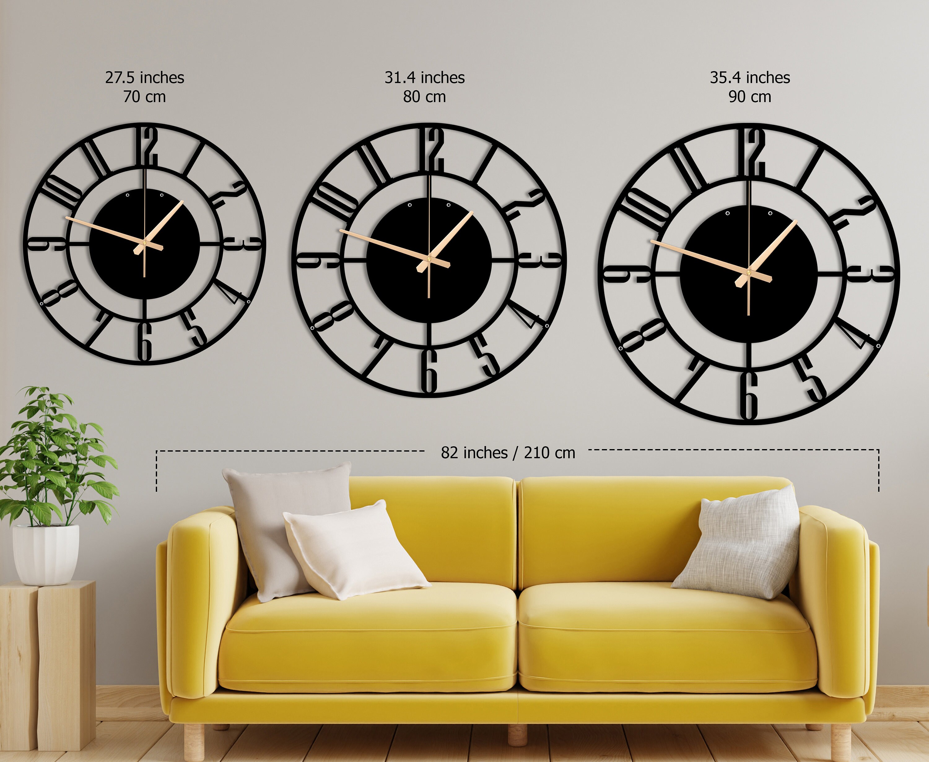 Wall Clock With Numbers,metal Wall Clock Circle,large Wall Clock,wall ...