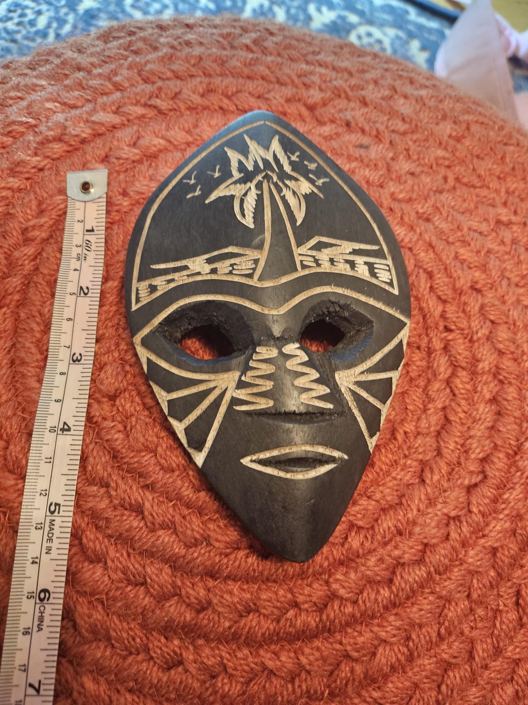 Hand-carved in Fiji Beautiful Wooden Mask Sculpture Home & Office Decor ...