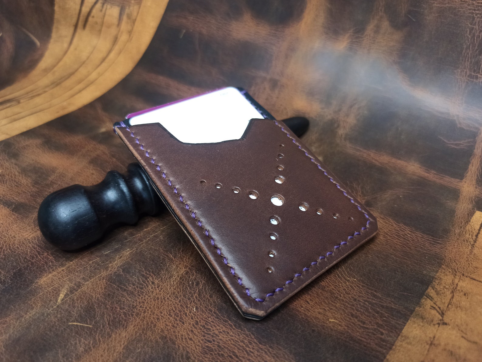 Handmade Cardholder With a Unique Design Made of Genuine Leather - Etsy