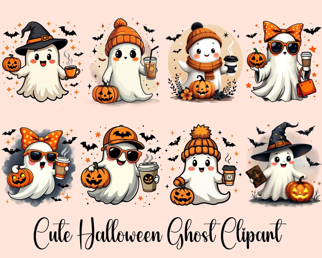 Cute Halloween Ghost Clipart Png, Watercolor Halloween, Ghost Clipart ...
