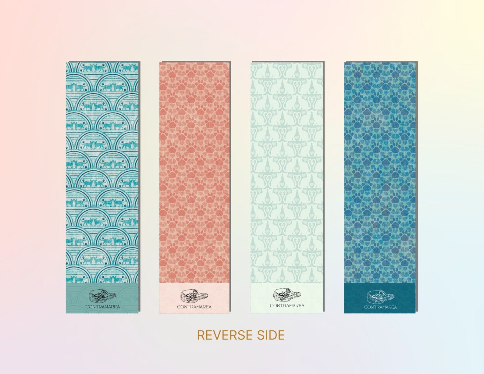 Pastel Cats Double-sided Bookmarks, Digital Printable, Instant Download ...