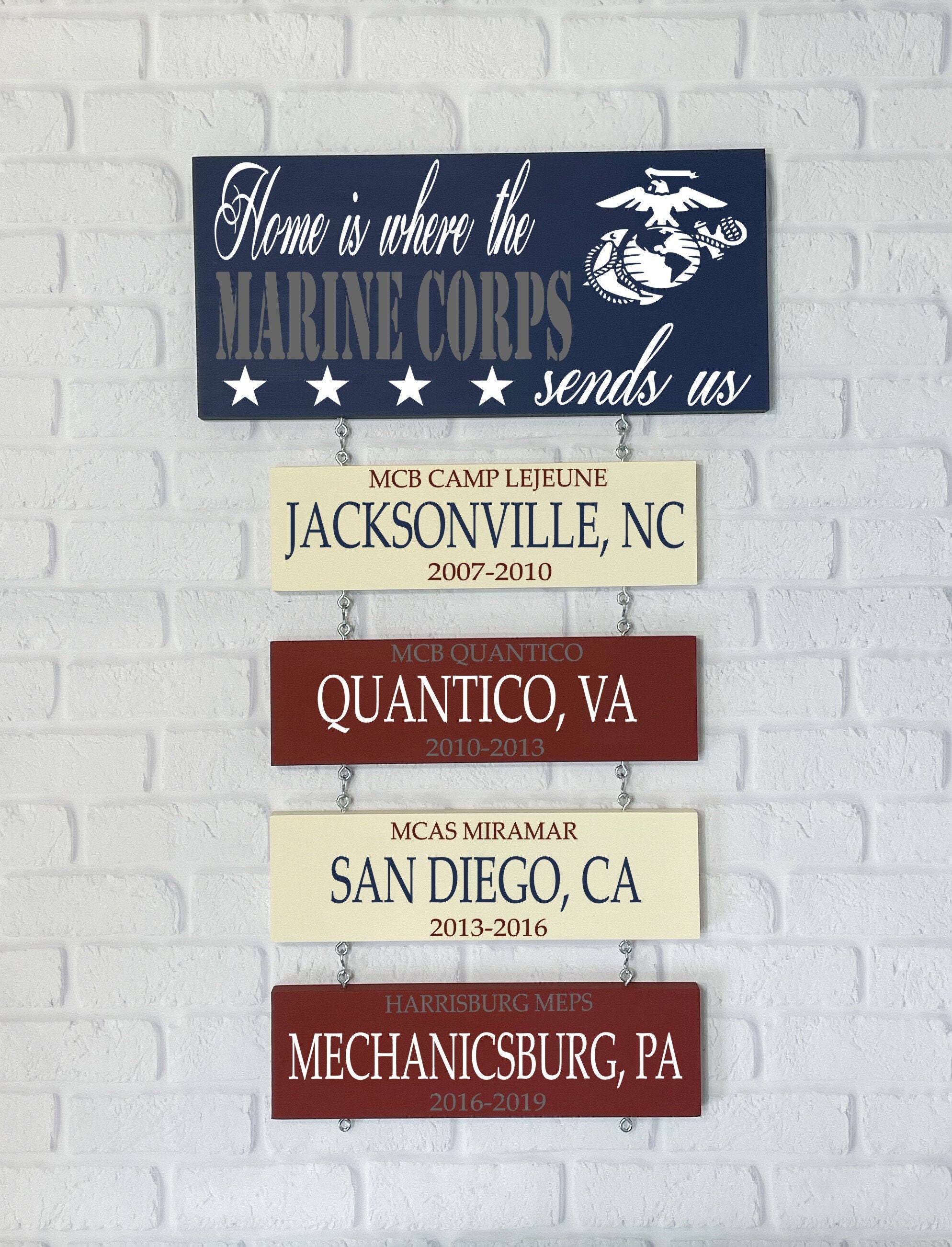 Marine Corps Décor USMC Duty Station Sign Military Retirement Gift for ...
