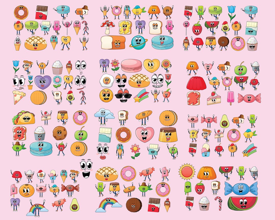 Retro Fun Characters SVG and PNG Formats Ready to Use for - Etsy