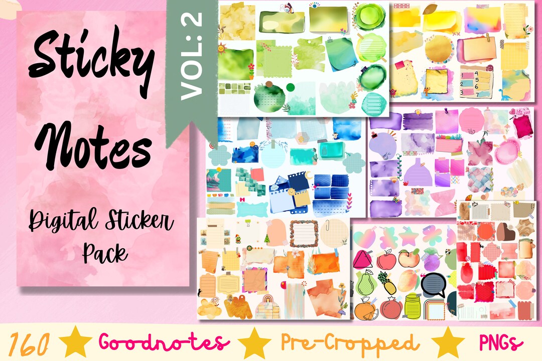 Digital Goodnotes Sticker Sticky Notes PNG PNG Digital - Etsy