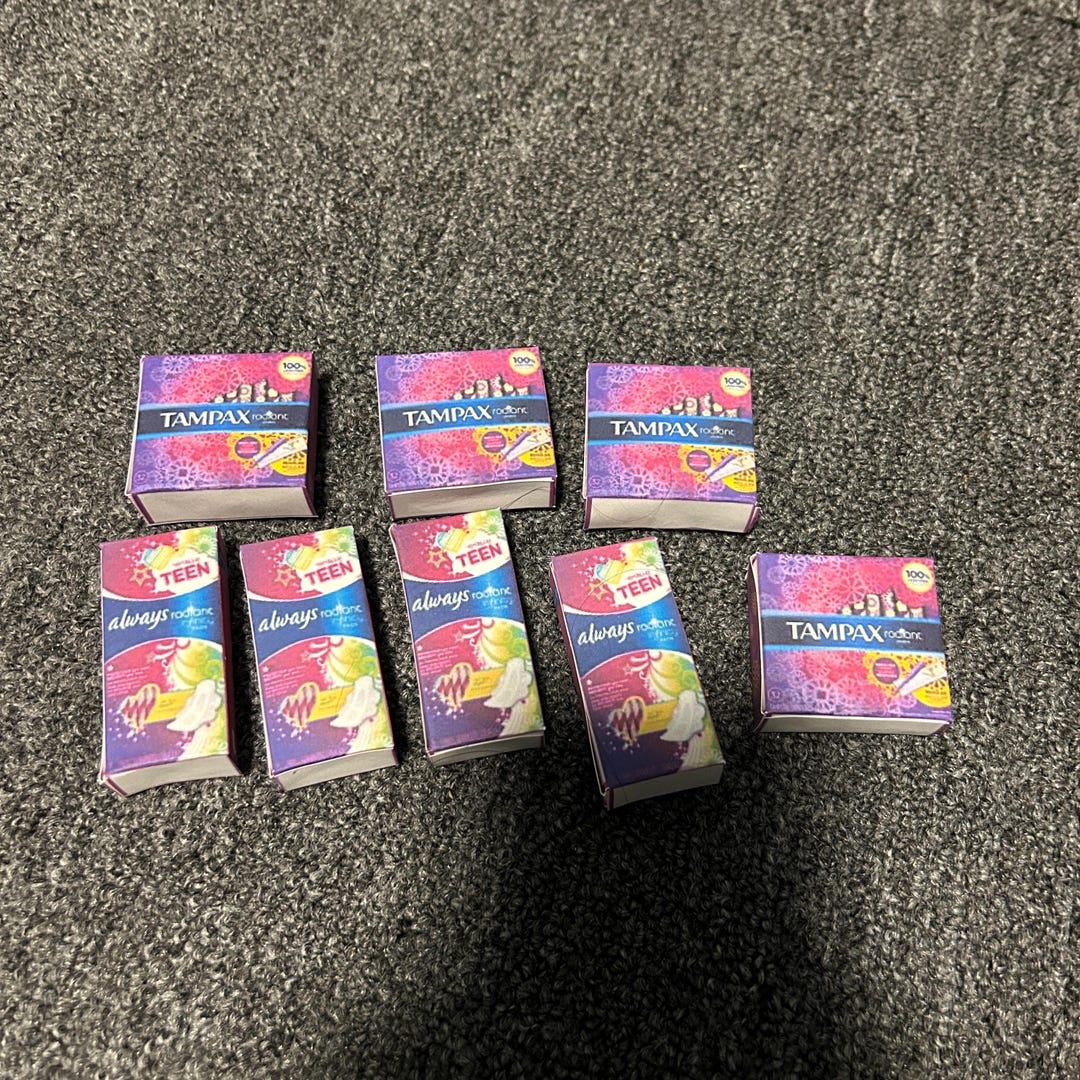 18 Inch Doll Sized Pads & Tampon Boxes Set 8pc - Etsy