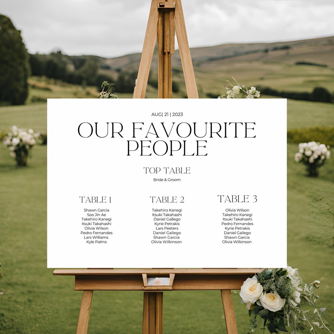 Intimate Wedding Table Plan Template Digital Download, Small Wedding ...