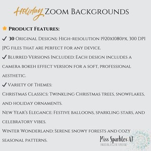 Holiday Zoom Backgrounds- Christmas&new Year Bundle| 30 Zoom Background ...