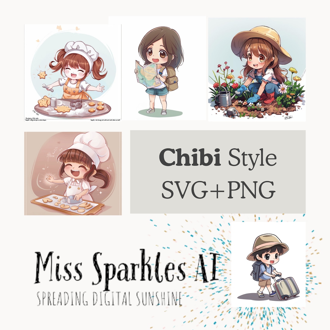 Cute Chibi Kids SVG Bundle | Digital Download | Adorable Chibi ...